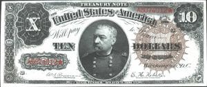 Federal Reserve Bank Notes $10 Dollar Bill Value Chart, Serial Number ...