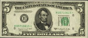 $5 Dollar Bill Value - Serial Worth